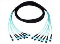 China 72core OM3 OM4  PC- PC MTP MPO Fiber Cable For Date Center Aqua Dobule Jacket for sale