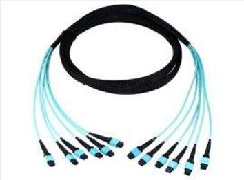 China 72core OM3 OM4  PC- PC MTP MPO Fiber Cable For Date Center Aqua Dobule Jacket for sale
