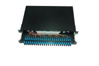 China Black Sc 1u Fiber Patch Panel 19in Size Multi Fiber Slidable for sale