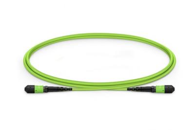 China Female To Female OM5 MTP MPO Fiber Cable 12 Fibers Type B Plenum OFNP for sale