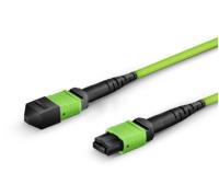 China Female To Female OM5 MTP MPO Fiber Cable 12 Fibers Type B Plenum OFNP for sale
