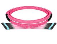 China Pink OM4 MTP MPO Fiber Cable Multimode 24-144 Fibers Senko for sale