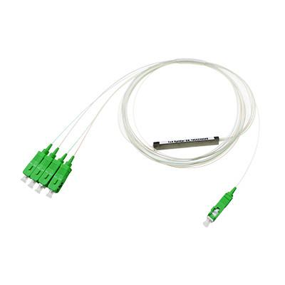 China Single Mode PLC 1*4 Fiber Optic Spliter Mini Tube Type Compact for sale