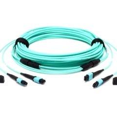 China MTP- MTP Truck Cable for network 24core OM3 (50/125) polarity C trunk cable for 1G to 25G duplex for sale