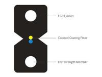 China FRP FTTH FTTX Cable Single Mode G657 2KM  Length Black Jacket for sale