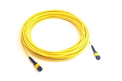 China Singlemode 12 Fibre LSZH MTP MPO Fiber Cable Yellow Color for sale