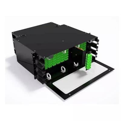 China 4U LGX Type 21inch Fiber Optic Patch Panel SPCC Body Material for sale