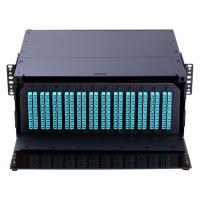 China OM3 50/125um Fiber Optic Patch Panel MPO/MTP Adapter High Density for sale