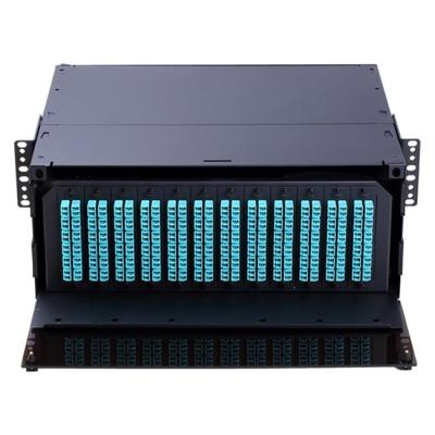 China OM3 50/125um Fiber Optic Patch Panel MPO/MTP Adapter High Density for sale