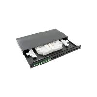 China APC Mpo Cassette Patch Panel , 19'' OM3 Lgx Fiber Panel for sale