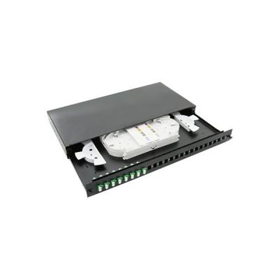 China APC Mpo Cassette Patch Panel , 19'' OM3 Lgx Fiber Panel for sale