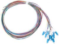 China LC UPC 1.5m 3.0mm 12 Strand Fiber Optic Pigtails Low Insertion Loss/LSZH for sale