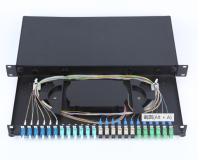 China 24 Port LC Sliding Patch Panel , 1U Fiber Optic Terminal Box for sale