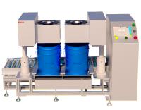 China High Accuracy 5L Barrel Liquid Filling And Capping Machine For Water Based Paint for sale