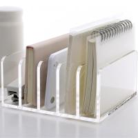 China 3 Section Desk Mail Organizer 5 Section Clear Lightweight Acrylic File Holder for sale