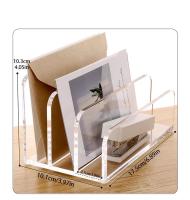 China 3 Section Desk Mail Organizer 5 Section Clear Lightweight Acrylic File Holder for sale