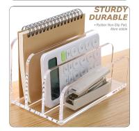 China 3 Section Desk Mail Organizer 5 Section Clear Lightweight Acrylic File Holder for sale