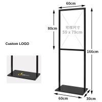 China Two Poles Poster Stand Display White 60x80cm Floor Standing Sign Holder Billboard for sale