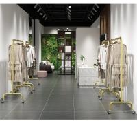 China Rolling Commercial Clothing Display Racks 200MM Retail Garment Rack for sale