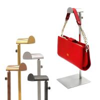 China Height Adjustable Metal Retail Display Stainless Steel Handbag Display Stand For Shopping Mall for sale