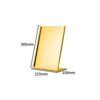 China Acrylic Cover Metal Retail Display 0.6KG L Shape Sign Holder Poster Board Stand 21.5CM for sale