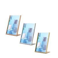 China Acrylic Cover Metal Retail Display 0.6KG L Shape Sign Holder Poster Board Stand 21.5CM for sale