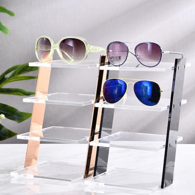 China Custom Clear Acrylic Stands 4 Layer Countertop Display Rack For Sunglasses for sale