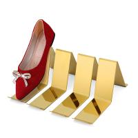 China Counter Top Golden Metal Retail Display 16cm  Shoe Rack For Retail Store for sale