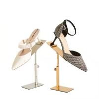 China Countertop Metal Riser Stand Adjustable Retail Shoe Rack Stainless Steel for sale
