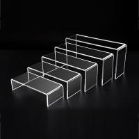 China 5pcs Acrylic Display Stands Pedestal U Shape Clear Acrylic Shelf Riser Showcase for sale
