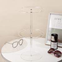 China Elegant 2 Layers Sunglasses Display Stand Rack 360 Degree Rotating Glasses Holder for sale