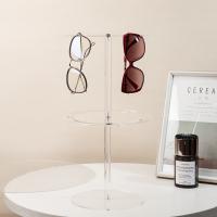 China Elegant 2 Layers Sunglasses Display Stand Rack 360 Degree Rotating Glasses Holder for sale