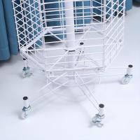 China Supermarket Metal Mesh Shelves Rotating Heavy Duty Shelving On Casters 134cm for sale