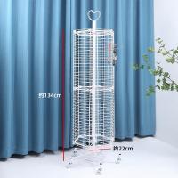 China Supermarket Metal Mesh Shelves Rotating Heavy Duty Shelving On Casters 134cm for sale