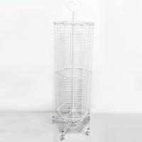 China Supermarket Metal Mesh Shelves Rotating Heavy Duty Shelving On Casters 134cm for sale