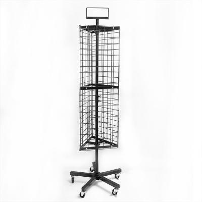 China Custom Store Metal Wire Display Racks Hanging Hook Grid Panel Display Rack 35cm for sale
