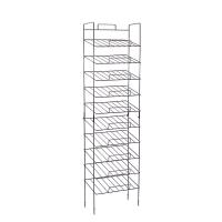 China Customized Black Metal Wire Display Racks Hanging Hook Metal Grid Display Rack for sale