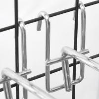 China Customized Black Metal Wire Display Racks Hanging Hook Metal Grid Display Rack for sale