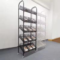 China Light Weight Wire Display Rack Wire Wooden Storage Racks With Wheels for sale