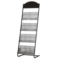 China Powder Coated Metal Wire Display Racks Steel Brochure Display Stand Literature Rack 126cm for sale