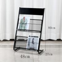 China Powder Coated Metal Wire Display Racks Steel Brochure Display Stand Literature Rack 126cm for sale