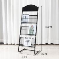 China Powder Coated Metal Wire Display Racks Steel Brochure Display Stand Literature Rack 126cm for sale