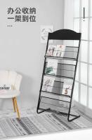 China Powder Coated Metal Wire Display Racks Steel Brochure Display Stand Literature Rack 126cm for sale