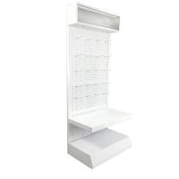China LED Light Shop Display Units Header Hanging Pegboard Metal Display Rack for sale