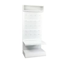 China LED Light Shop Display Units Header Hanging Pegboard Metal Display Rack for sale