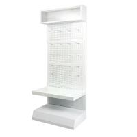 China LED Light Shop Display Units Header Hanging Pegboard Metal Display Rack for sale