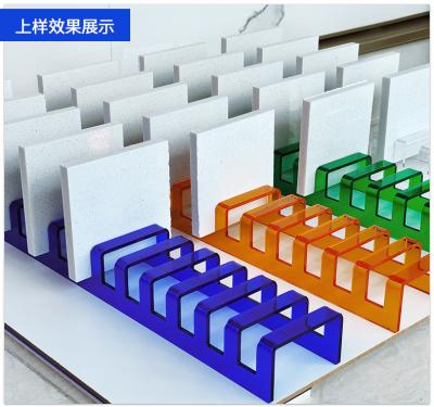 China 15 Card Slots Desktop Acrylic Display Stand Tile Holder Display Countertop Organizer for sale