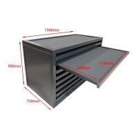 China 1360mm Tile Display Stand Metal Drawer Cabinet Metal Floor Display With Laminate for sale