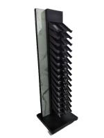 China Floorstanding Porcelain Panel Tile Display Stand Tower Holder Stone Sample Display Rack for sale