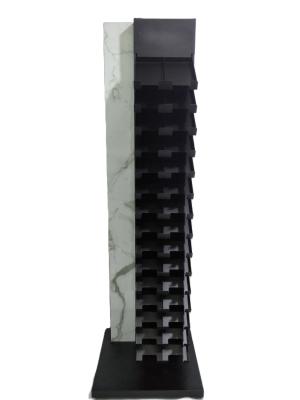 China Floorstanding Porcelain Panel Tile Display Stand Tower Holder Stone Sample Display Rack for sale